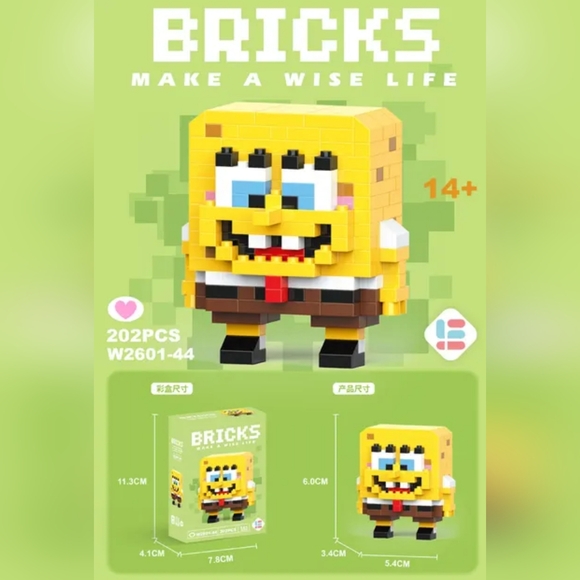 SpongeBob | Toys | Bogo Bundle For Discount Cute Spongebob Lego Style ...